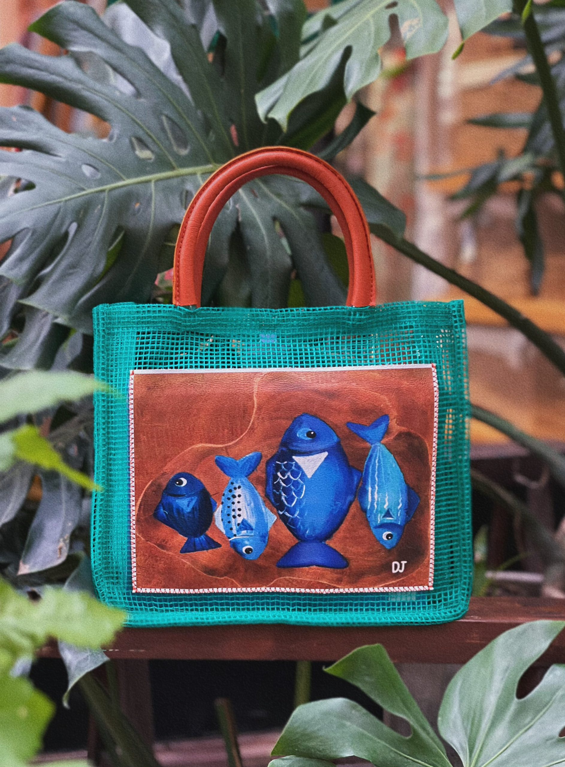Fishnet bag blue fish – MCAS – Art Corner Studio