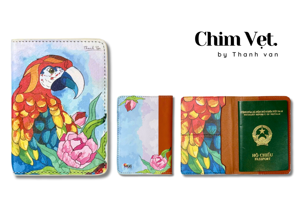 Passport Holder Chim Vẹt by Thanh Vân – MCAS – Art Corner Studio